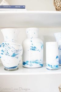 DIY Painted Vases To Look Marbled