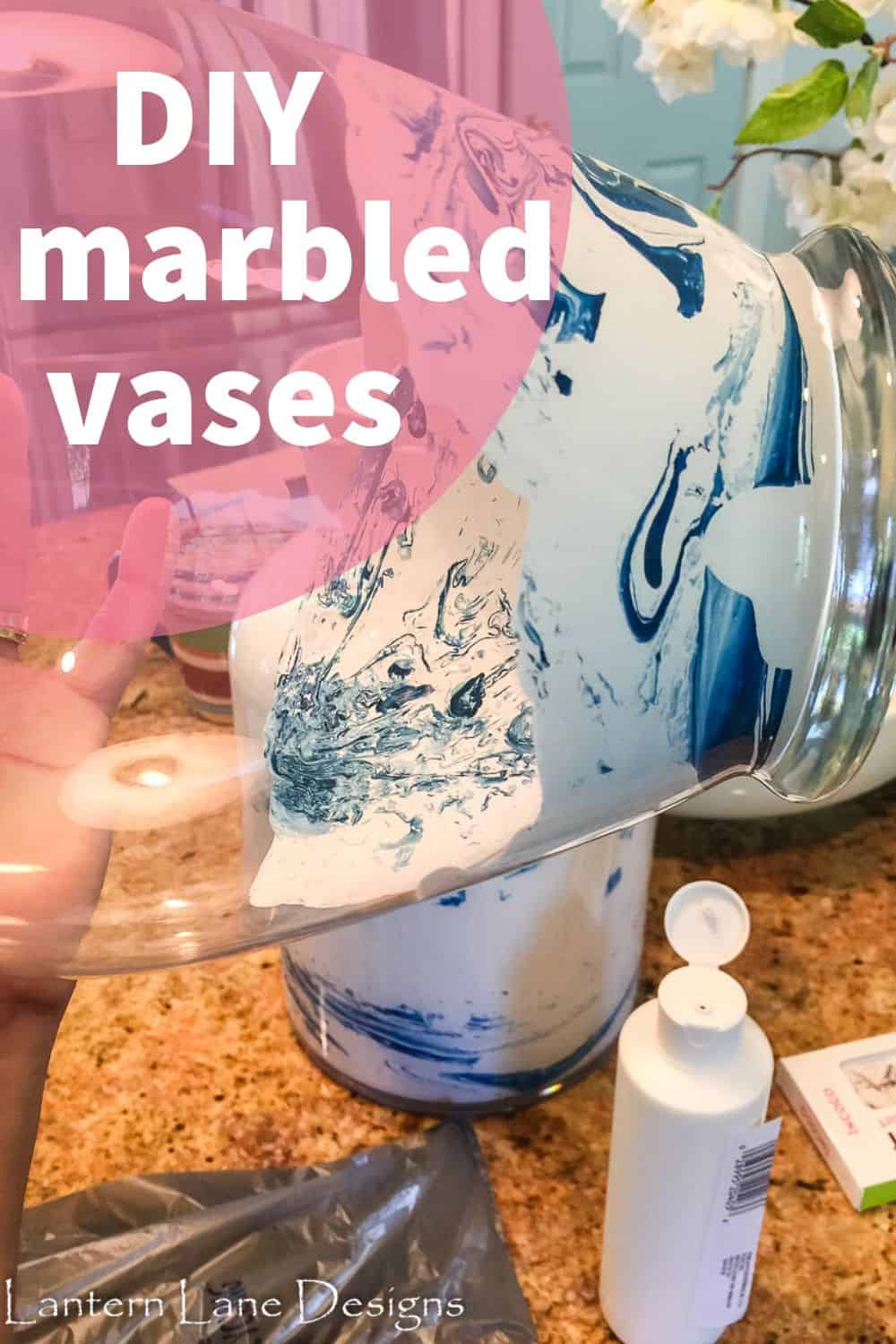 DIY Painted Vases To Look Marbled