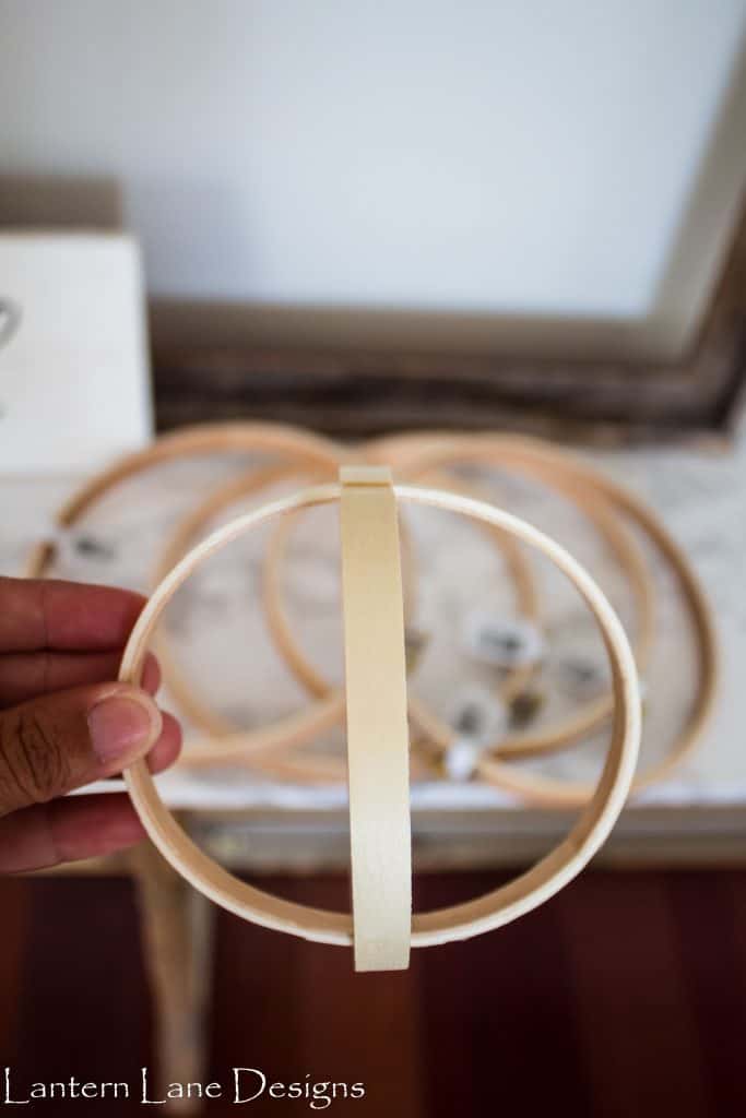 DIY Decorative Orbs Using Embroidery Hoops