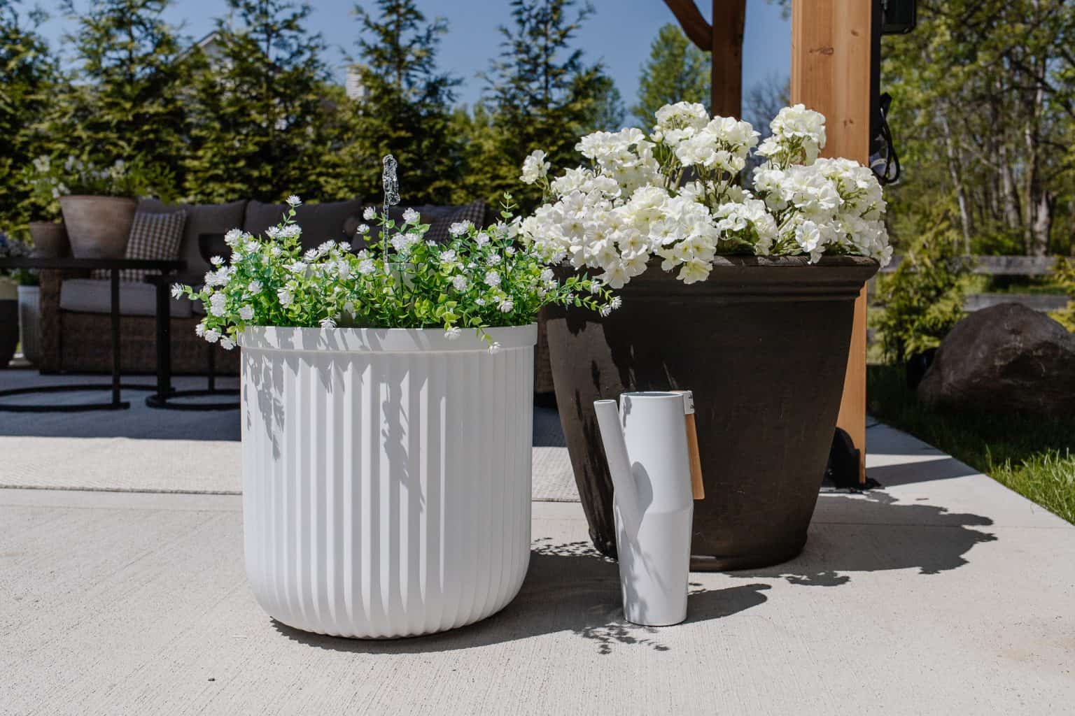 DIY Outdoor Fountain (Using Planters) - Lantern Lane Designs